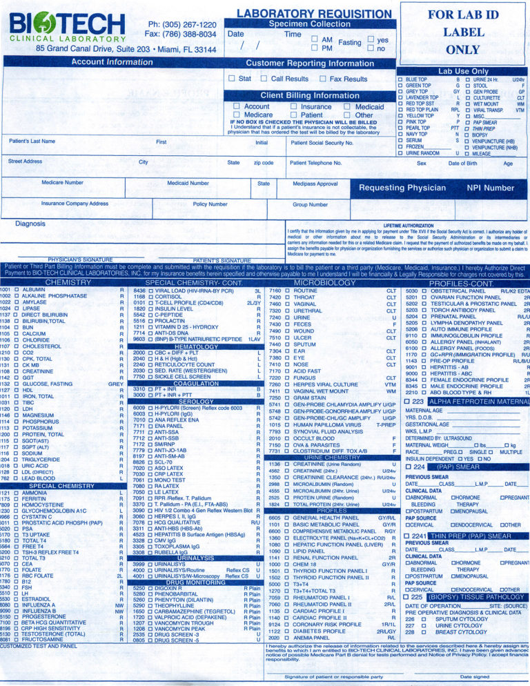 Request Forms | BIOTECH CLINICAL LABORATORY - Full Medical Laboratory ...